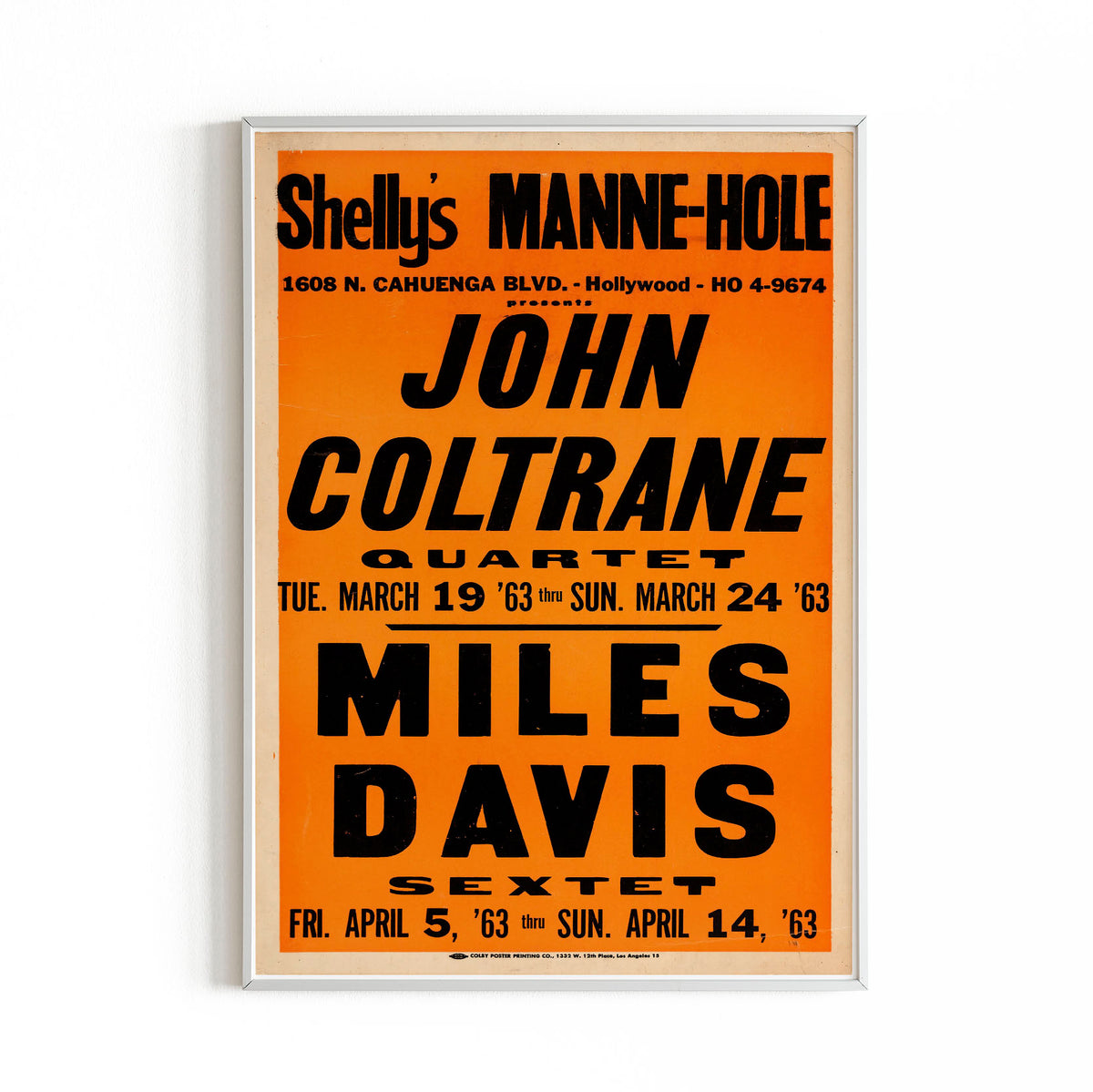 John Coltrane, Miles Davis, Shelly's Manne-Hole - Concert Poster Art P ...